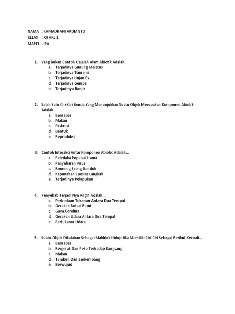 Tugas IPA (Ramadhani Ardianto XII AKL 1) | PDF