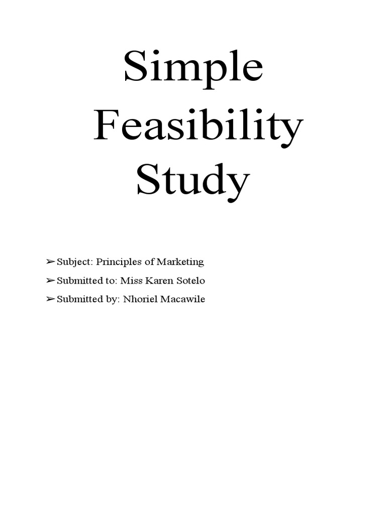 Simple Feasibility Study | PDF | Breads | Flour