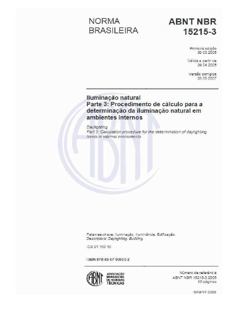NBR 15215-3 Iluminação Natural | PDF
