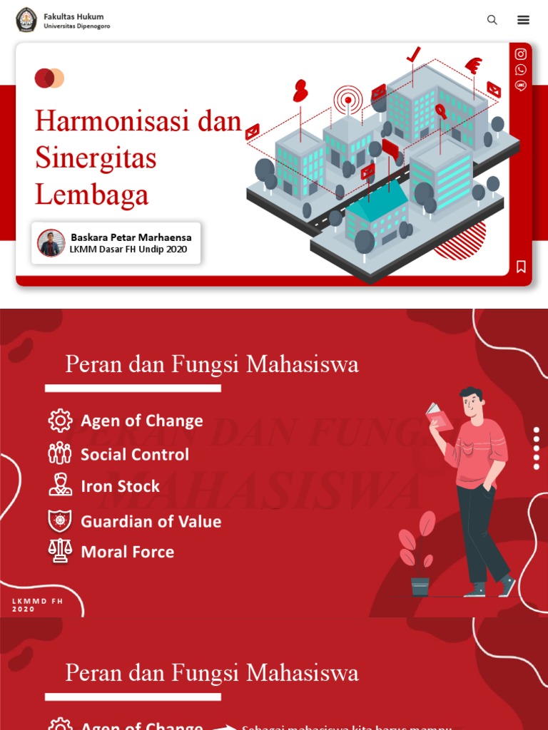 Materi Sinergi Dan Harmonisasi Lembaga Mahasiswa - Edit | PDF