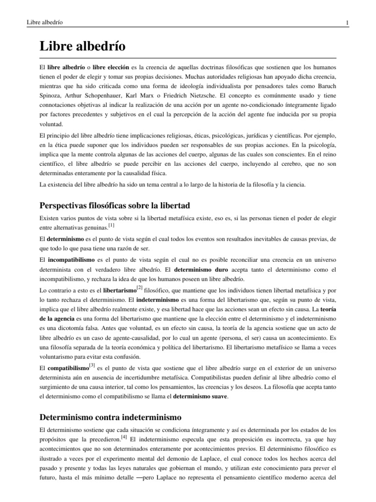 Libre Albedrío | PDF | Libre albedrío | Determinismo