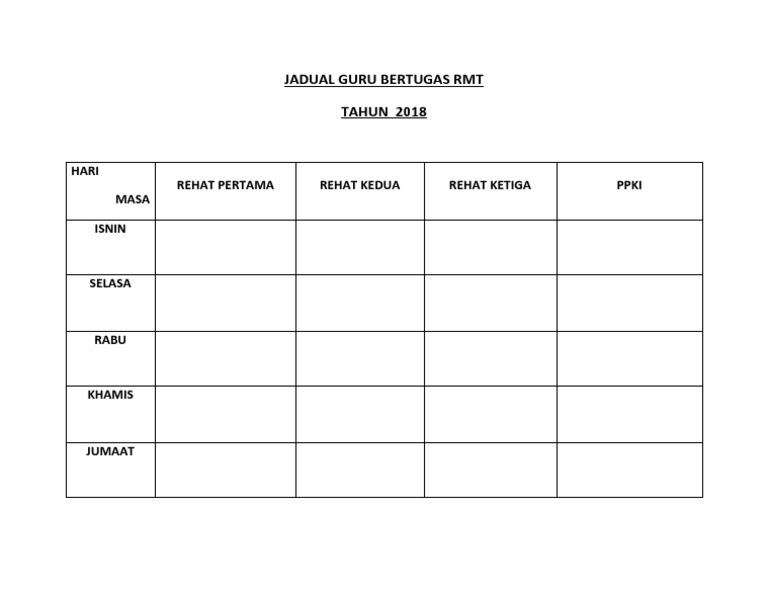 3.borang c3 Jadual Guru Bertugas RMT | PDF