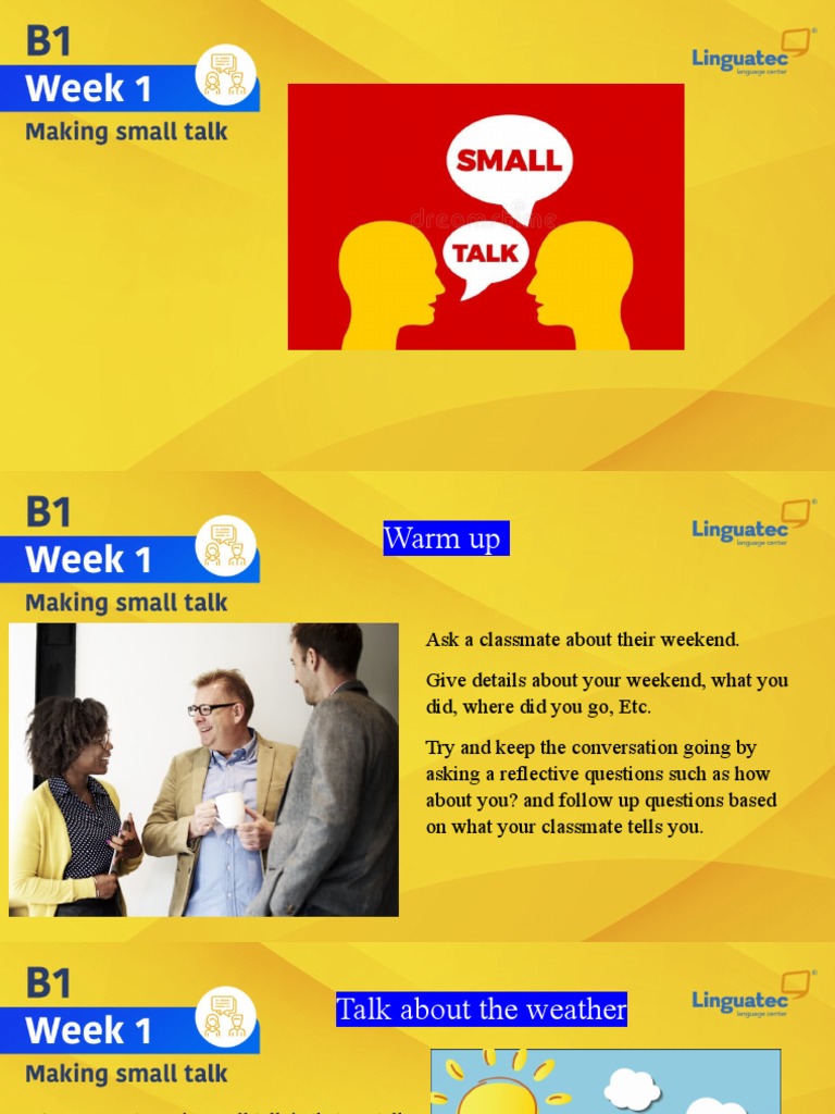 B1 Week #1 Making Small Talk | PDF