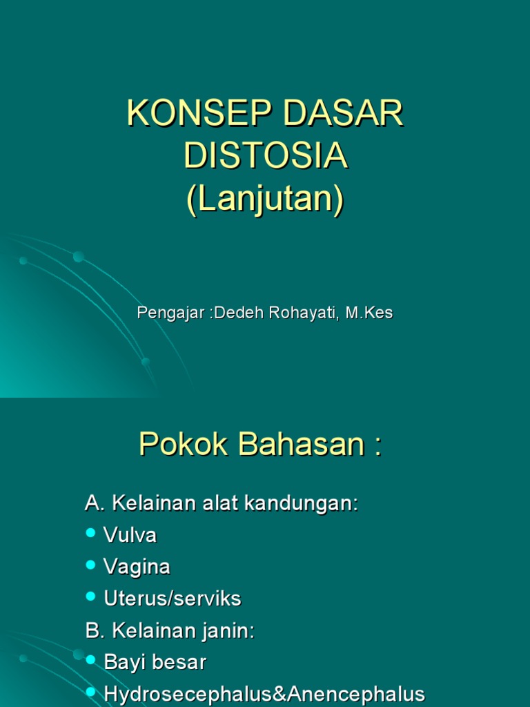 Distosia Panggul & Janin | PDF
