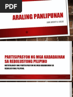 Araling Panlipunan: Unang Markahan Modyul 4: Partisipasyon NG Mga Kababaihan Sa Himagsikan | PDF