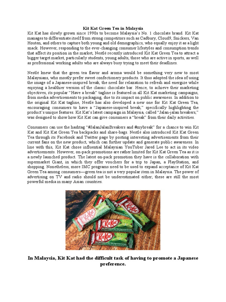 Kit Kat Green Tea in Malaysia | PDF | Advertising | Nestlé