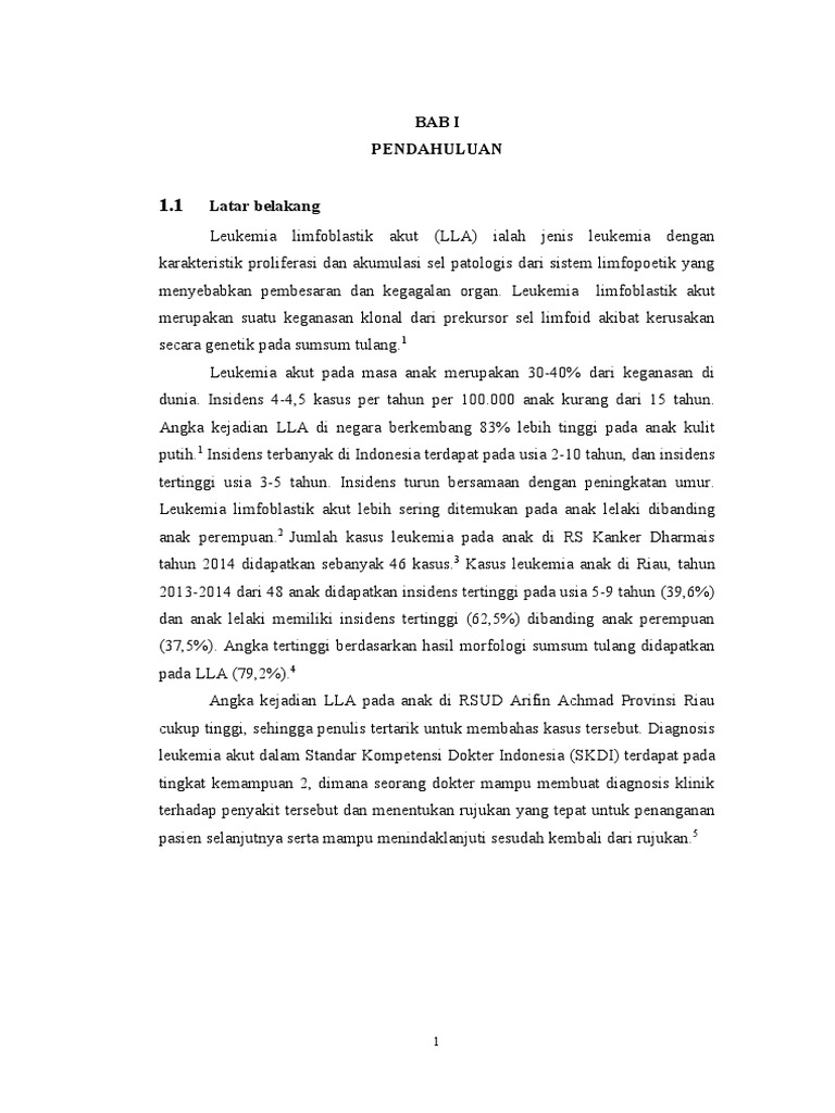Leukemia Limfoblastik Akut (LLA) | PDF