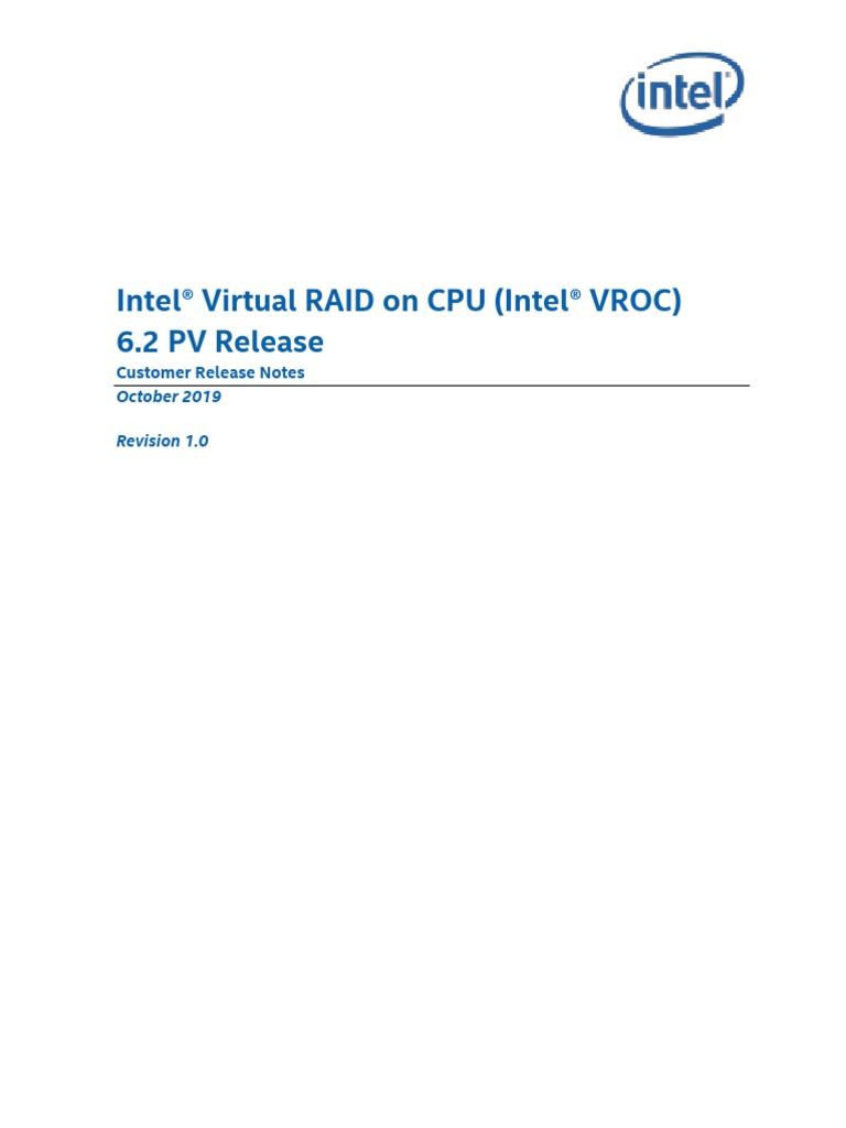Intel (R) RSTe 6 2-ReleaseNotes | PDF | Solid State Drive | Microsoft ...