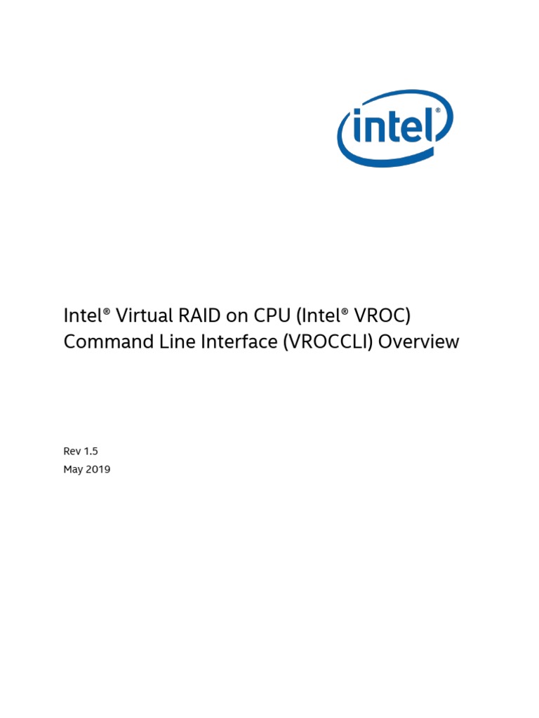 RSTe VROC CLI Specifications 1.5 | PDF | Command Line Interface | Cache ...