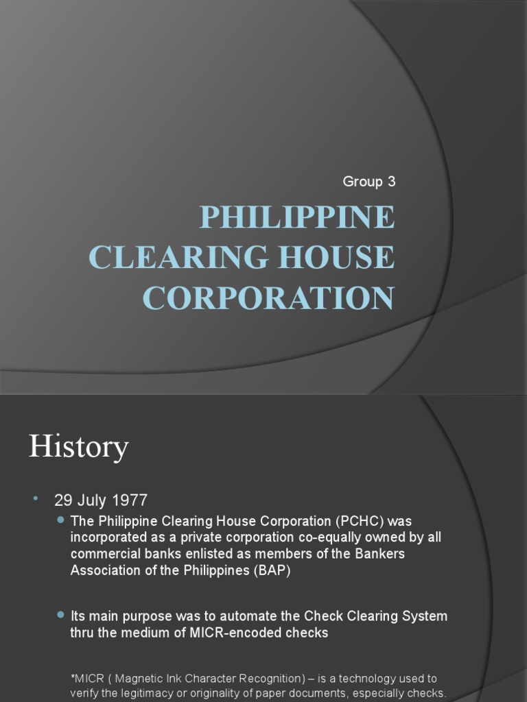 Philippine-Clearing-House-Corporation Report | PDF | Cheque | Clearing ...