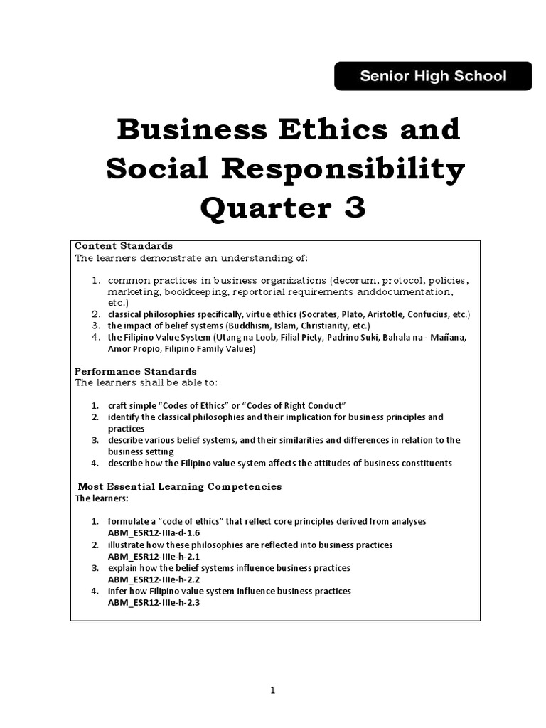 Business Ethics and Filipino Values | PDF | Happiness | Socrates