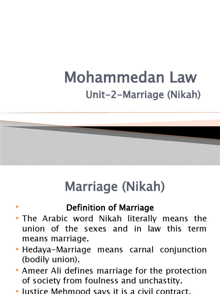 Unit 2 Marriage (Nikah) | PDF | Marriage | Wife