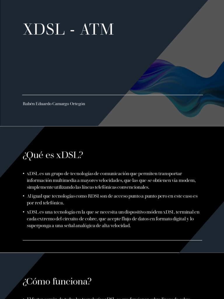 XDSL ATM | PDF | Línea de abonado digital | Módem