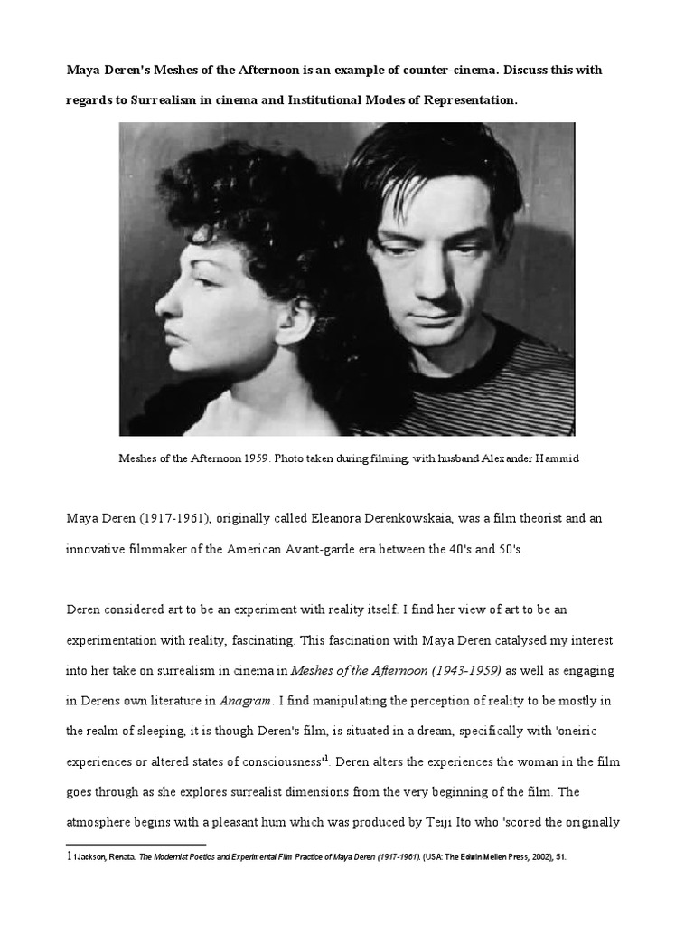 Maya Derens Meshes of The Afternoon Is A | PDF | Art | General Fiction