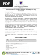 Eccd Checklist Tagalog 1 | PDF