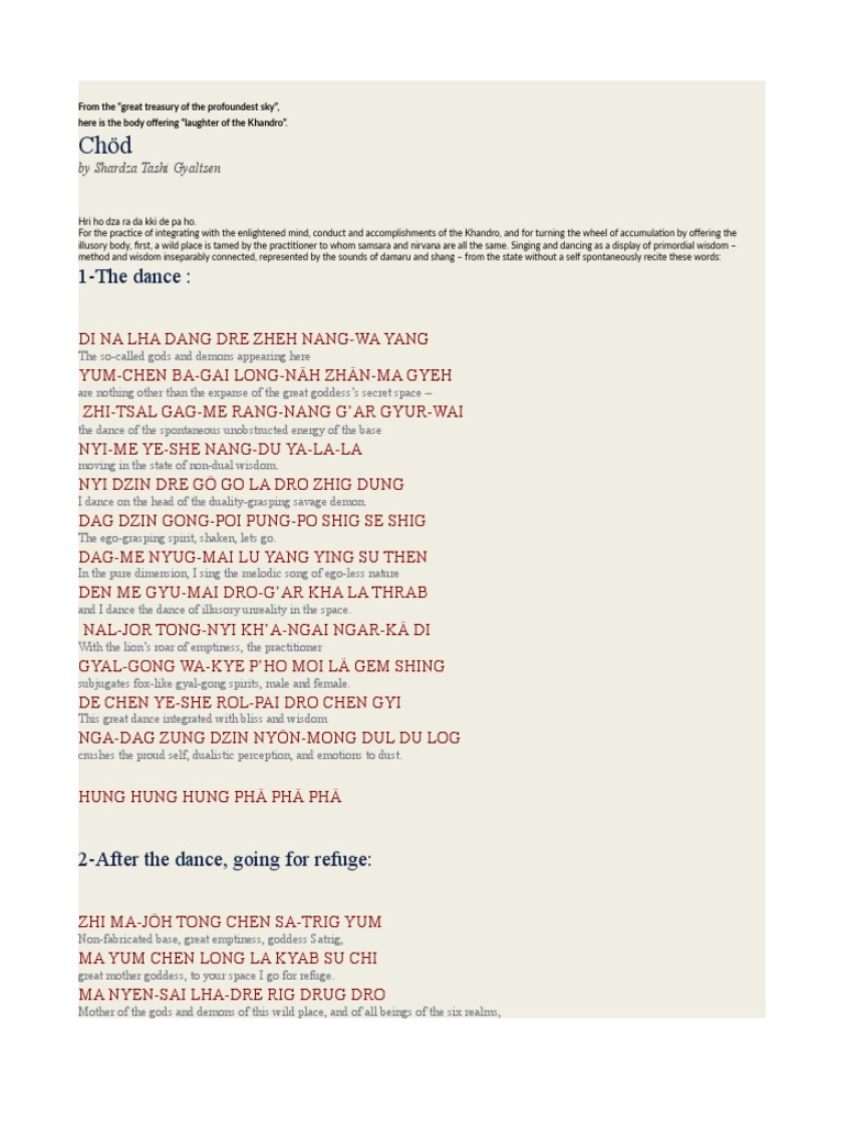 Chöd | PDF | Buddhist Philosophical Concepts | Buddhist Philosophy