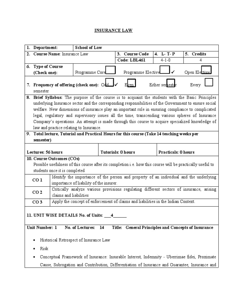 Insurance Law 2020 Pdf Insurance Financial Risk