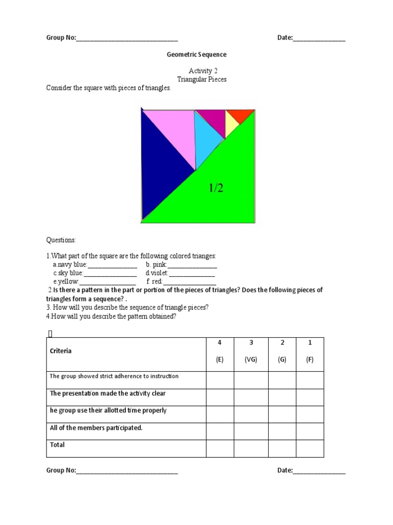 Activity Geometric Sequence | PDF | Triangle | Mathematical Objects