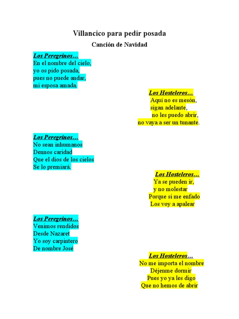 Villancico Tradicional de Posada | PDF | María, madre de Jesús