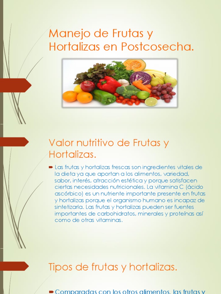 Manejo de Frutas y Hortalizas en Postcosecha | PDF | Nutrición | Dieta y nutrición