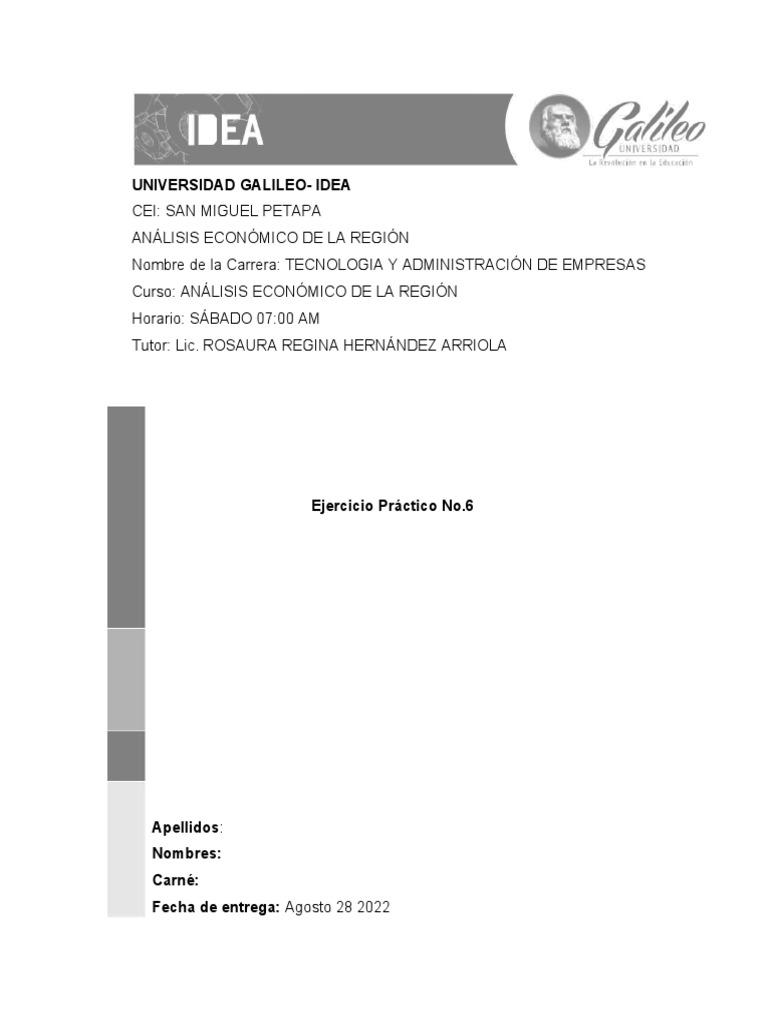 Ejercicio Practico 6 - Análisis Económico - Semana 7 | PDF | Libertad económica | Economias