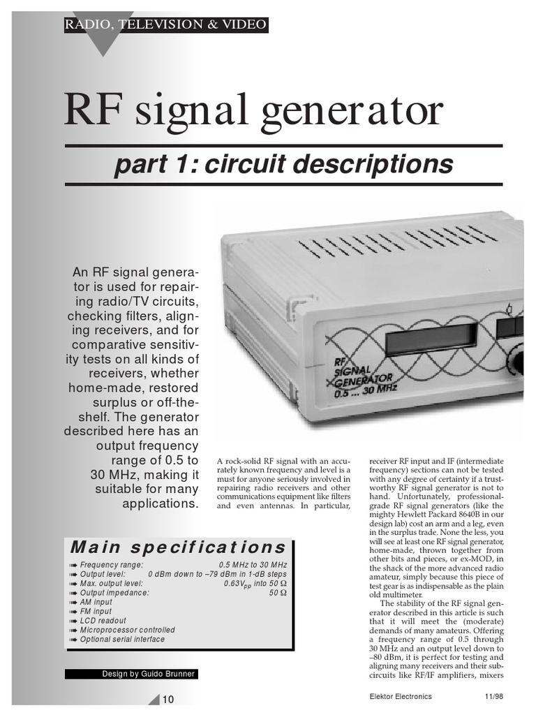 Elektor 1998 11 | PDF | Amplifier | Electronic Oscillator