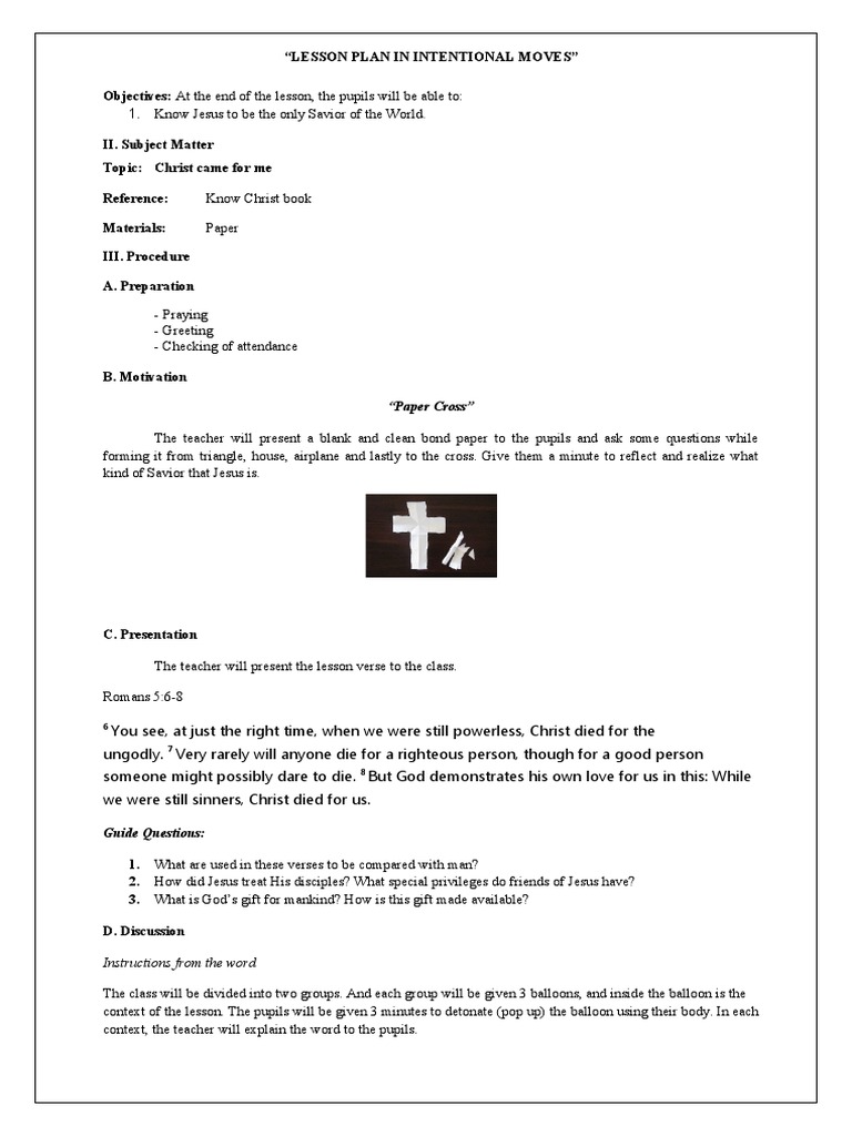 "Paper Cross": Instructions From The Word | PDF | Jesus