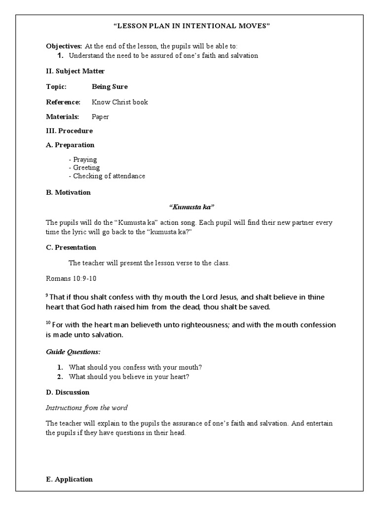 Lesson Plans for Faith and Emotions | PDF | Emotions | Assurance (Theology)