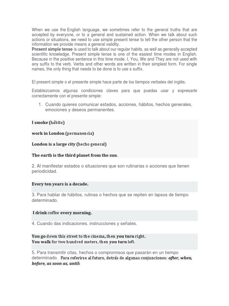 Simple Present | PDF