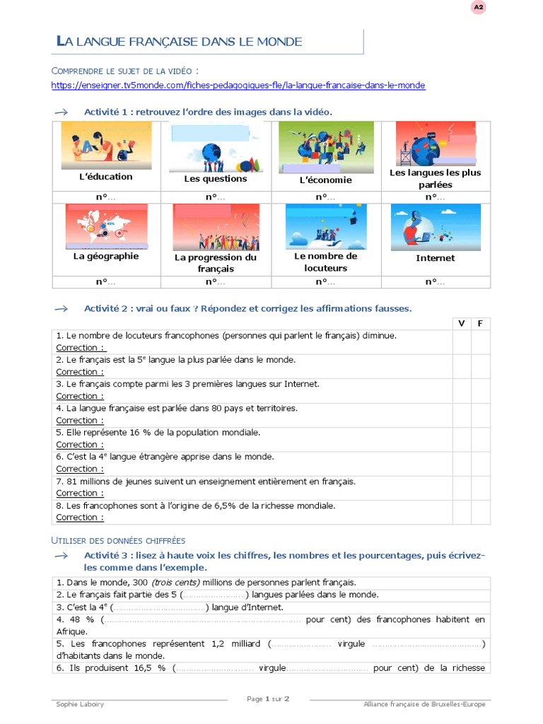 La langue française dans le monde | PDF | Langue française | Linguistique