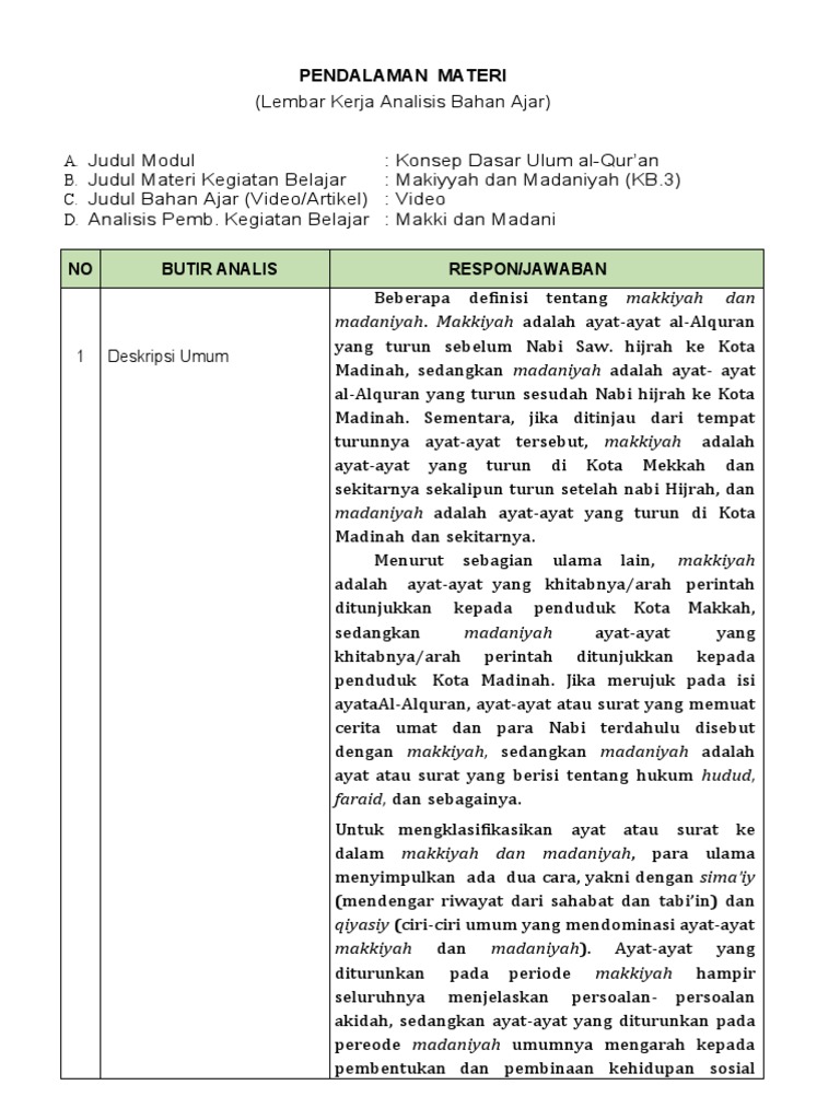 Analisa Bahan Ajar KB 3 | PDF