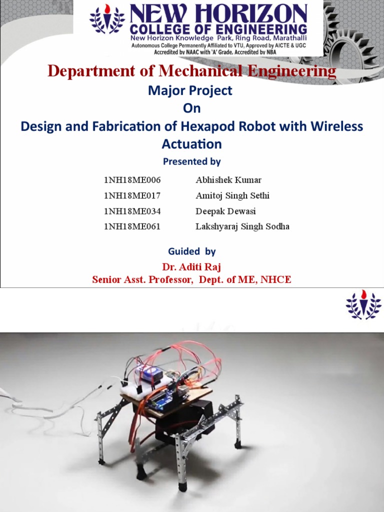 Design and Fabrication of Hexapod Robot With Wirelss Actuation | PDF | Arduino | Robot