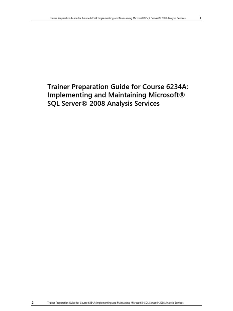 6234A MCT Checklist | PDF | Microsoft Sql Server | Sql