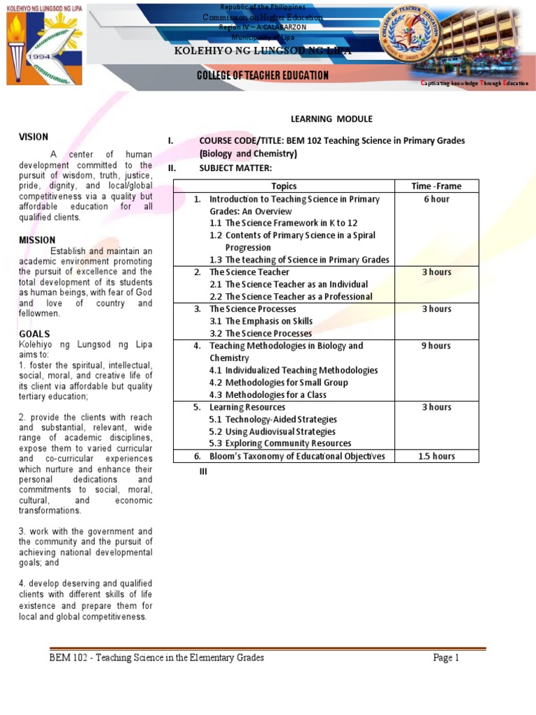 Bem 102 Module | PDF | Teaching Method | Constructivism (Philosophy Of Education)