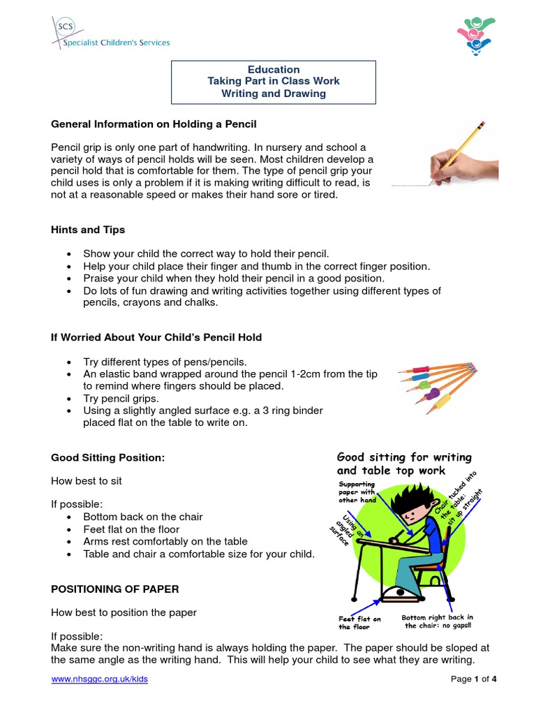 Holding A Pencil Resources Page - 1 | PDF | Pencil | Hand