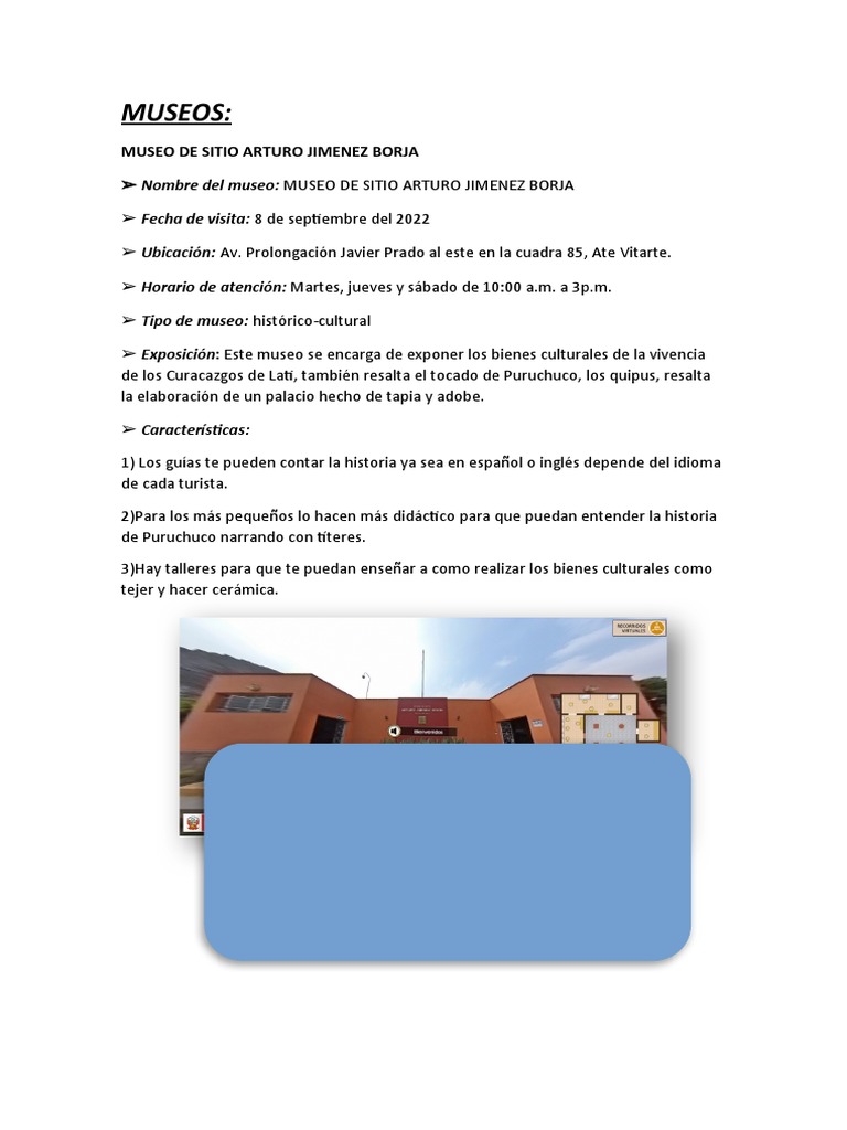 Museos en Lima: Historia y Cultura | PDF