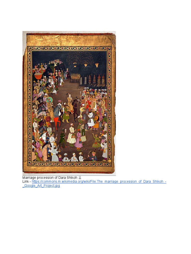 Dara Shikoh's Marriage Procession Painting | PDF