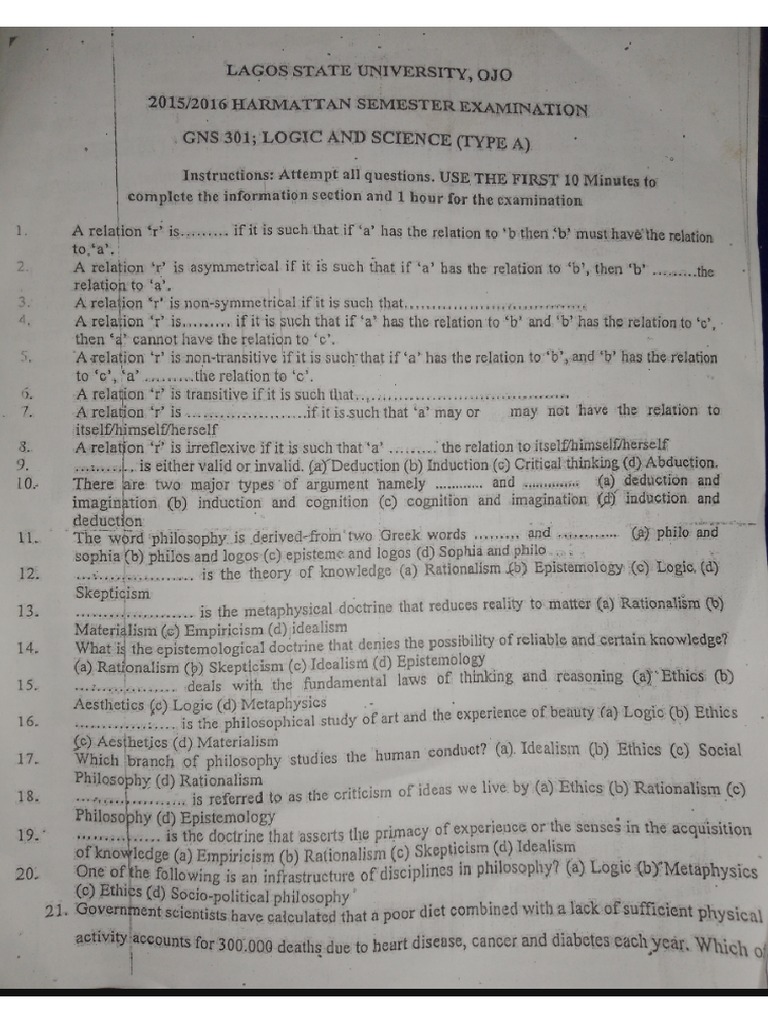 GNS Past Questions | PDF