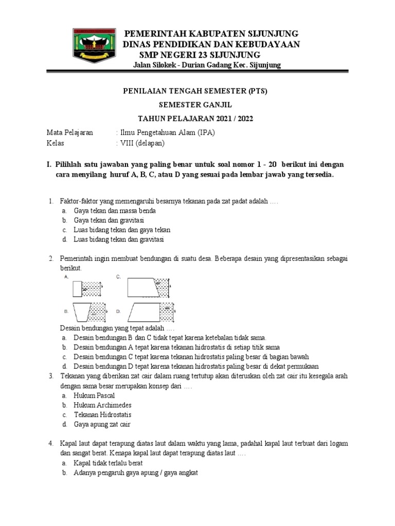 Soal PTS IPA Kelas VIII | PDF