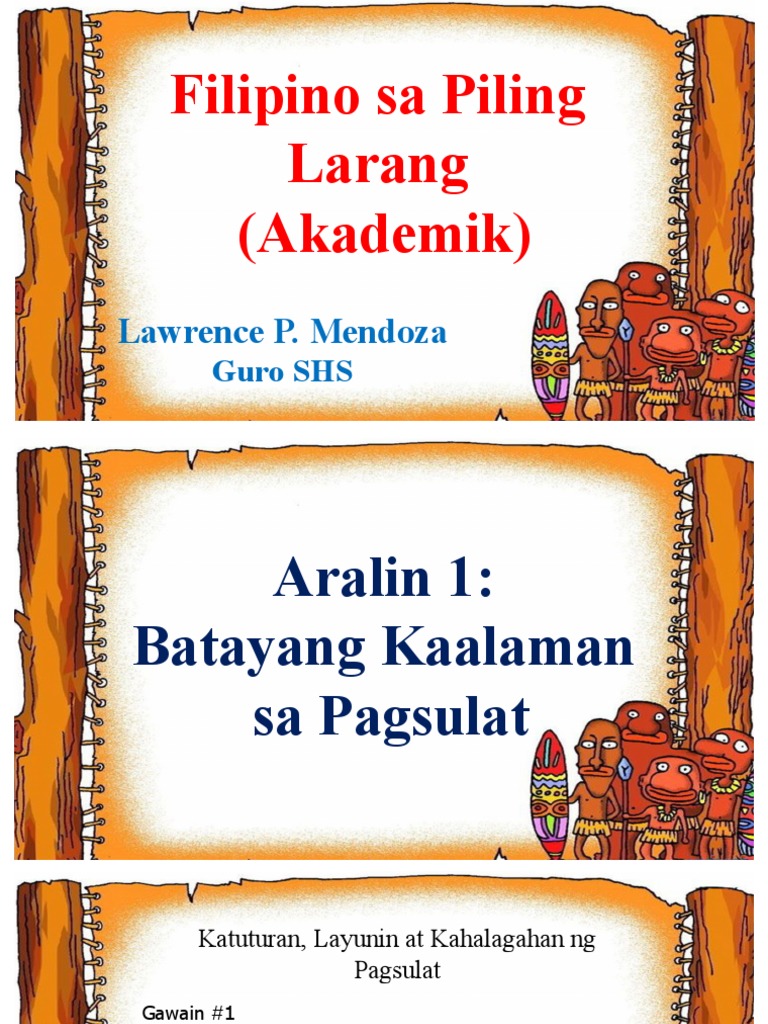 Filipino Sa Piling Larang (Akademik) : Lawrence P. Mendoza | PDF