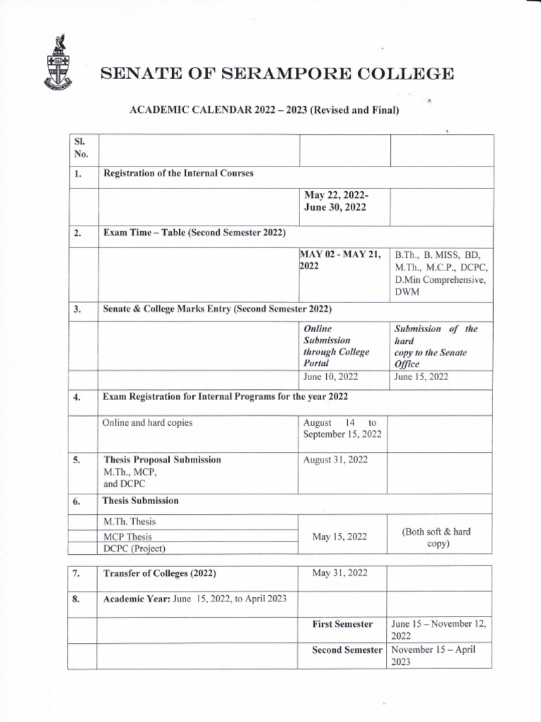 1652167766revised Final Academic Calendar For 2022 2023 | PDF ...