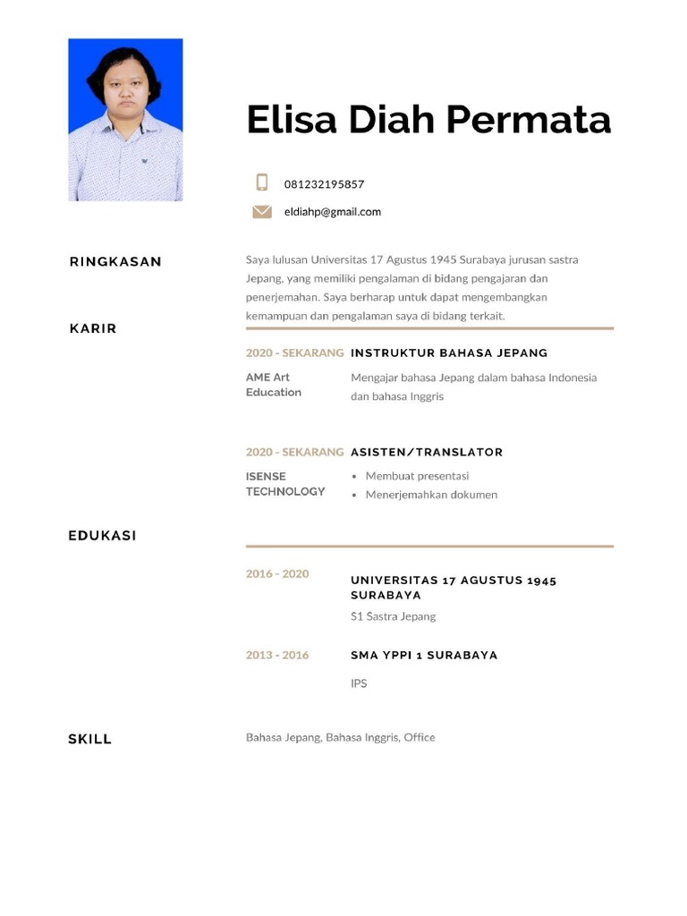 CV Elisa Diah Permata | PDF