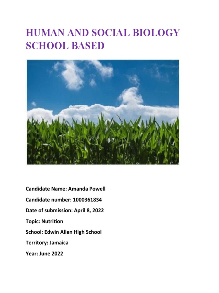 Human and Social Biology School Based | PDF | Obesity | Questionnaire