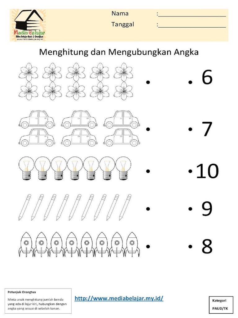 Mencocokkan Angka Dan Gambar | PDF