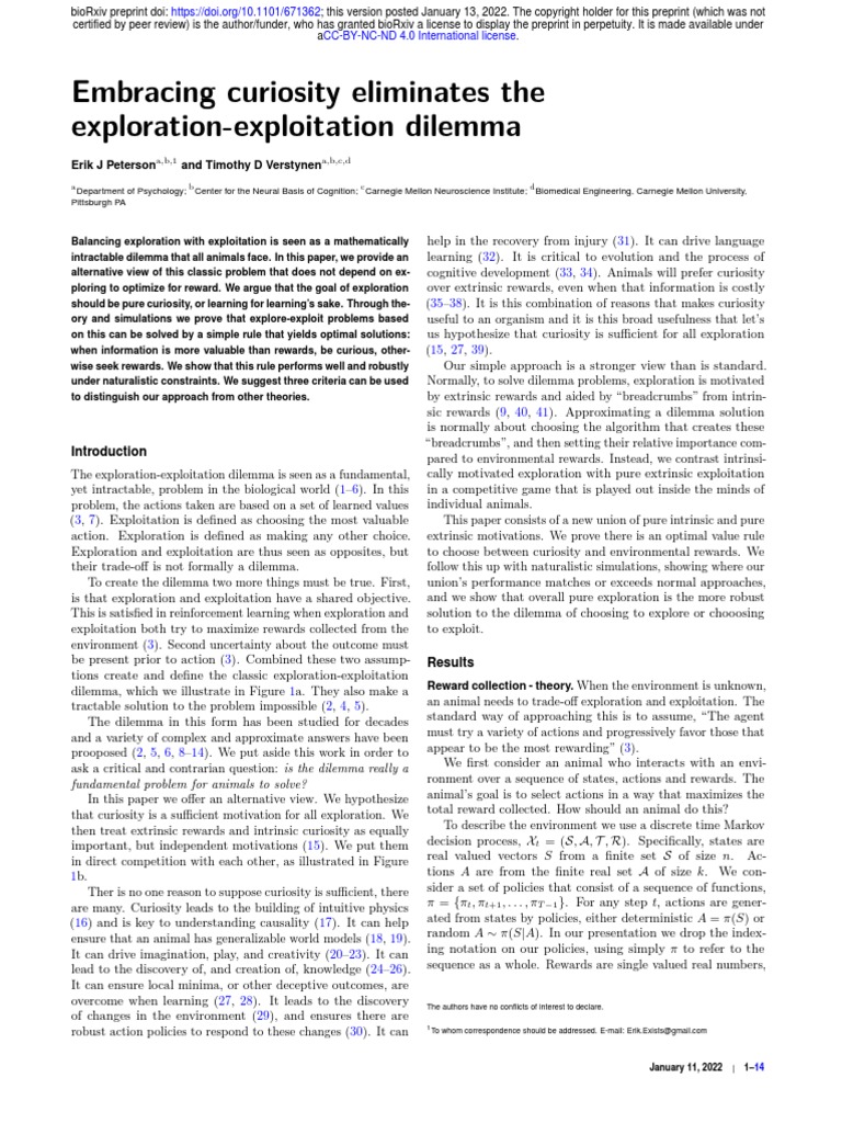 Embracing Curiosity Eliminates The Exploration-Exploitation Dilemma ...