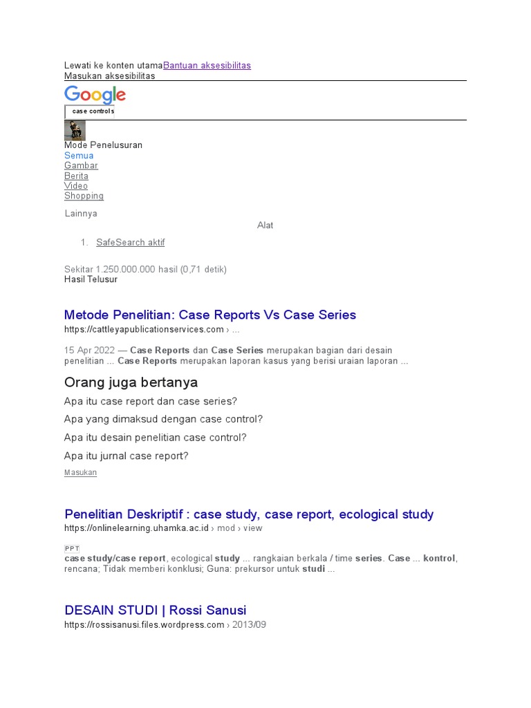 Case Control Study Adalah | PDF