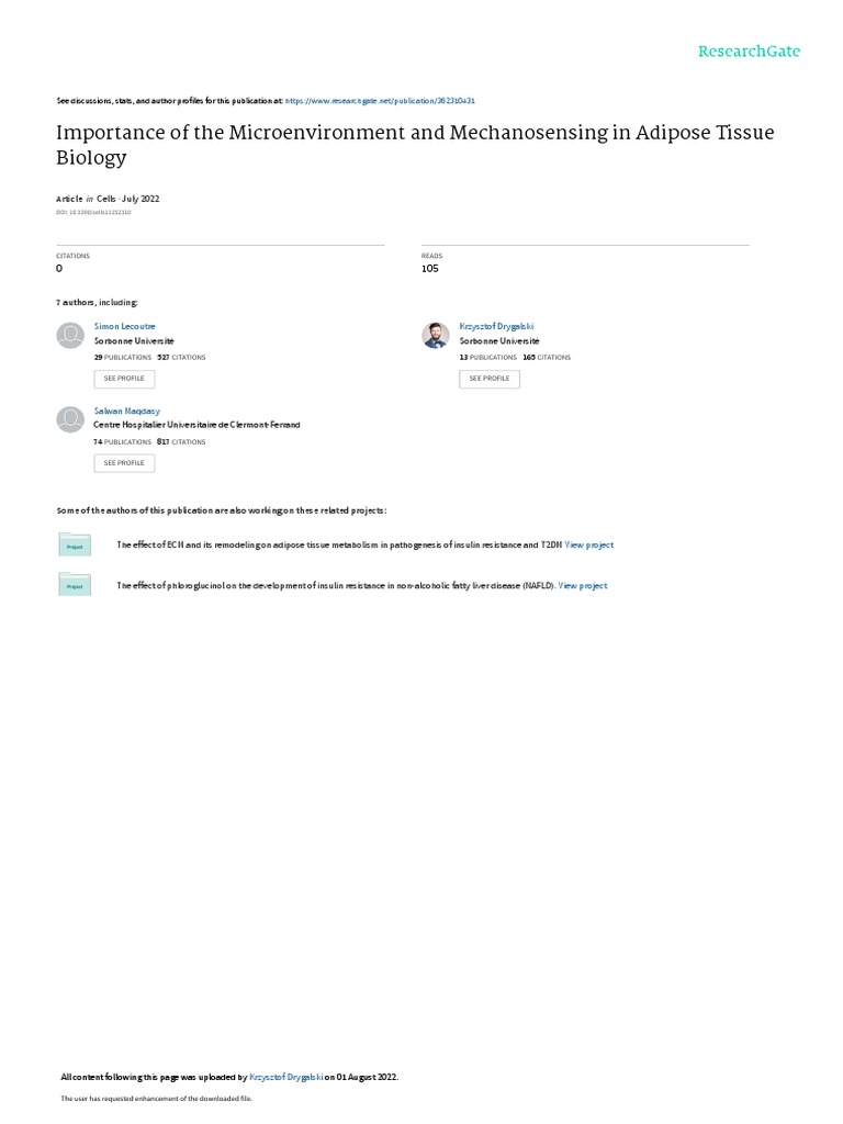 Importance of The Microenvironment and Mechanosensing in Adipose Tissue ...