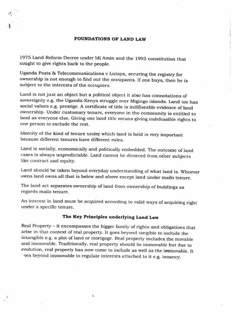 Land Law Notes | Download Free PDF | Property | Leasehold Estate