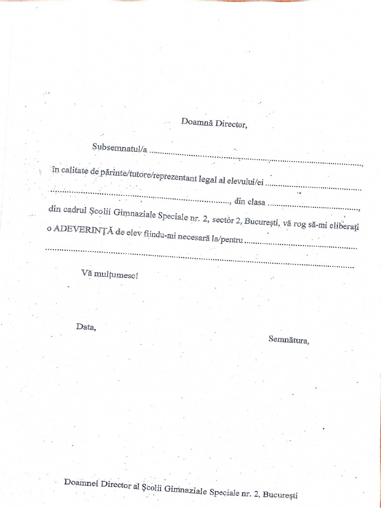 Cerere Adeverinta | PDF