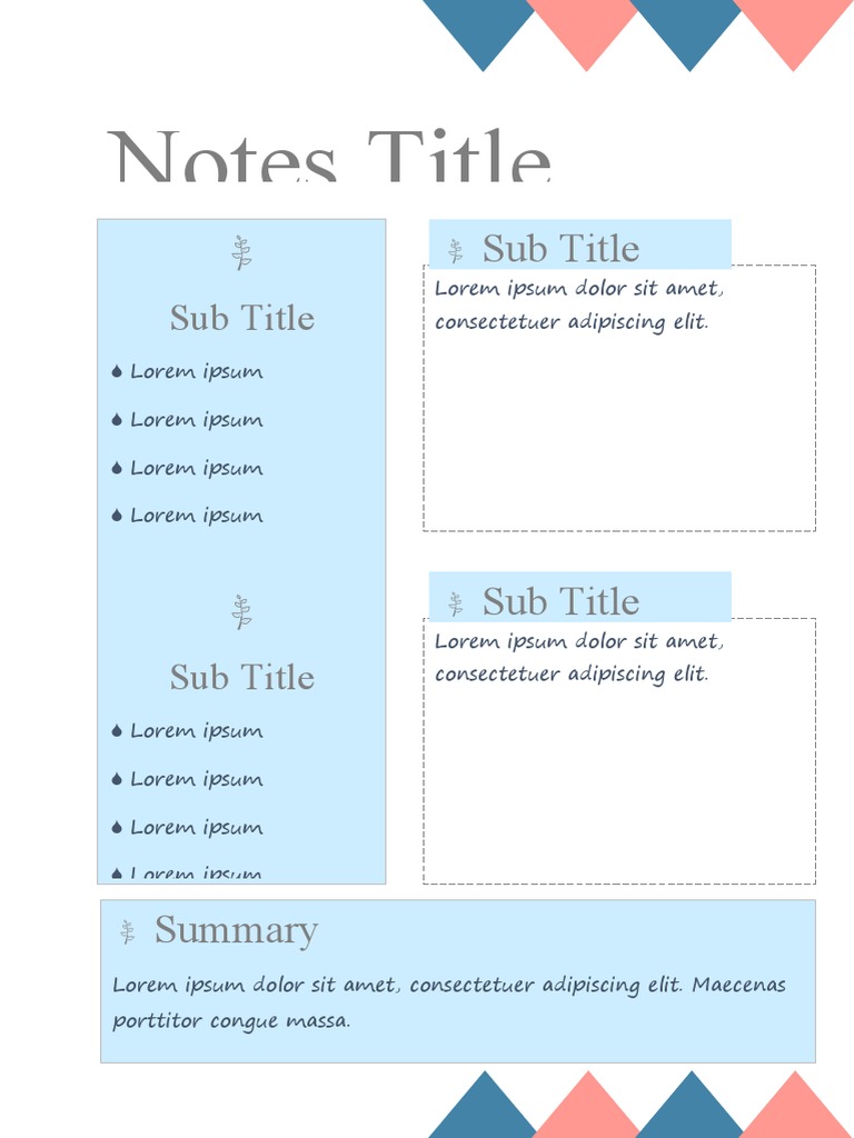 Navy Blue Aesthetic Notes Template Word | PDF